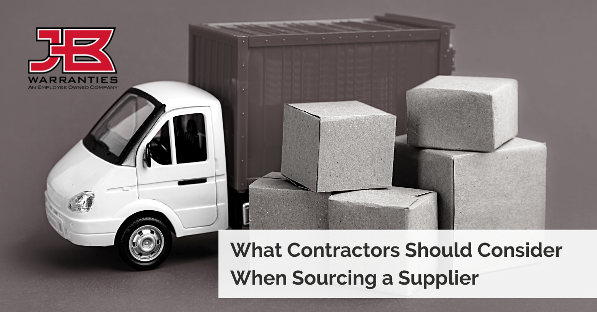 What Contractors Should Consider When Sourcing a Supplier